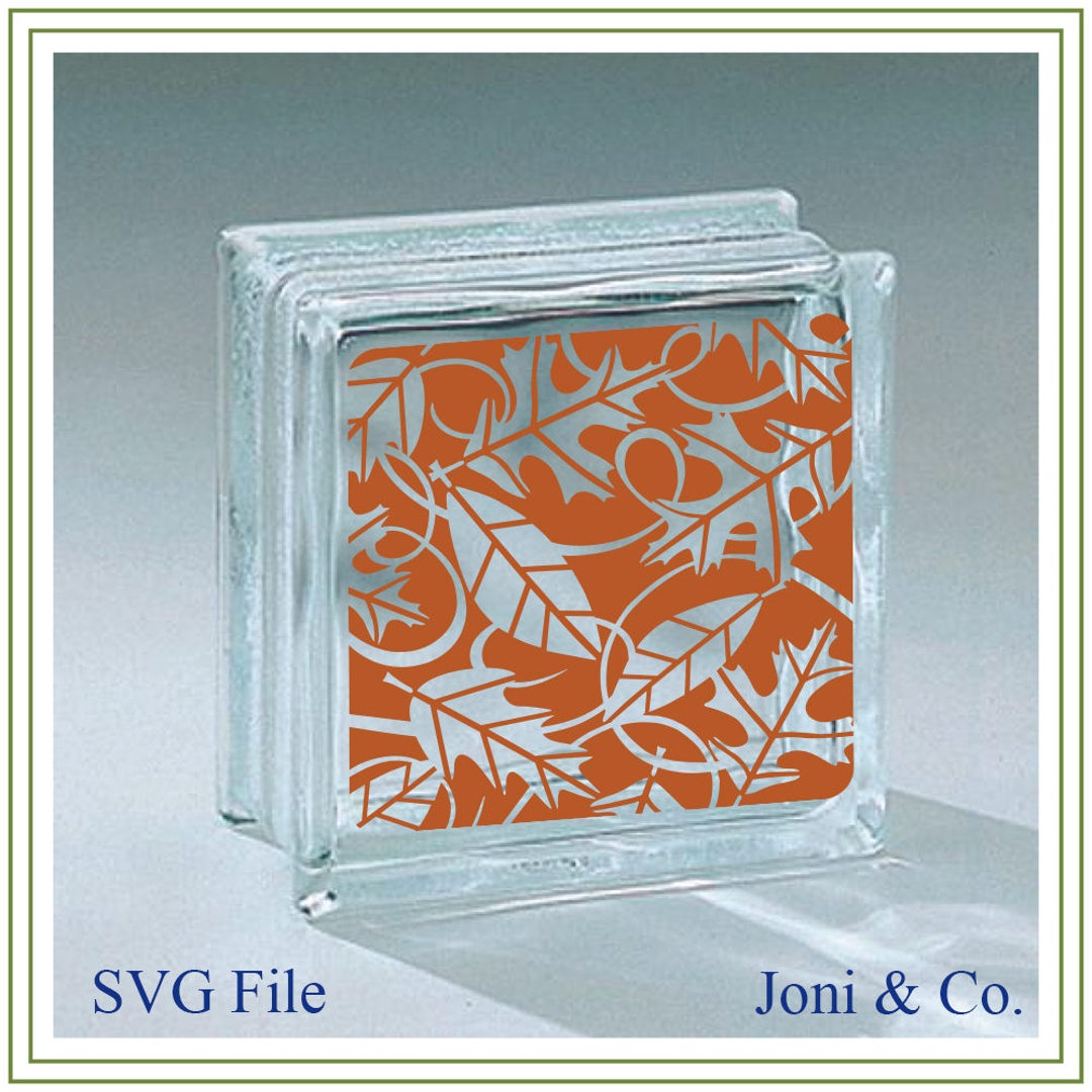Leaves Glass Block SVG File, SVG File, Vinyl Cutting,printable, Iron on ...
