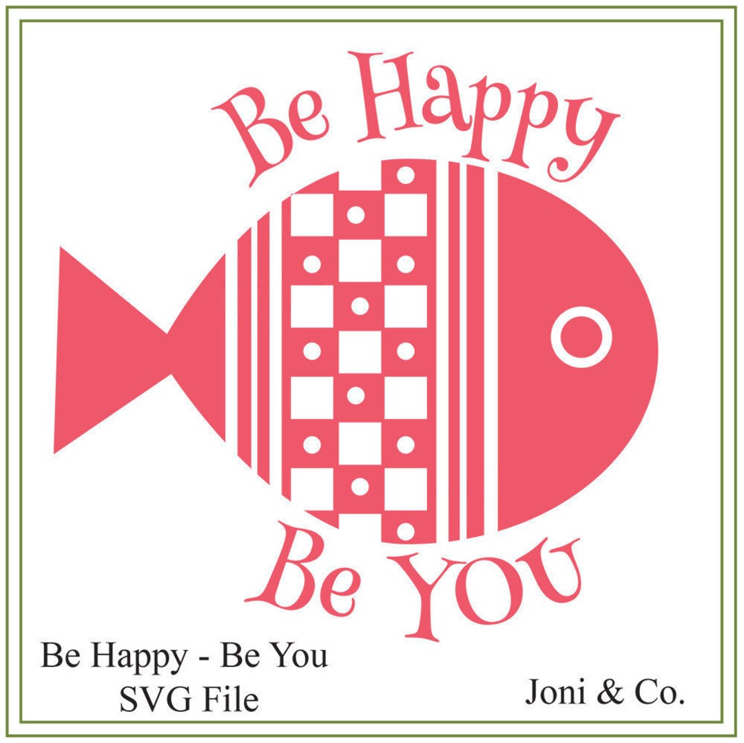 Fish SVG, Happy Fish SVG, Vinyl Cutting, Children Iron on Transfer ...