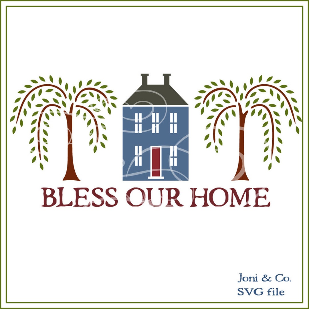 Bless Our Home SVG, Primitive Home Svg,glass Block Design, Vinyl ...