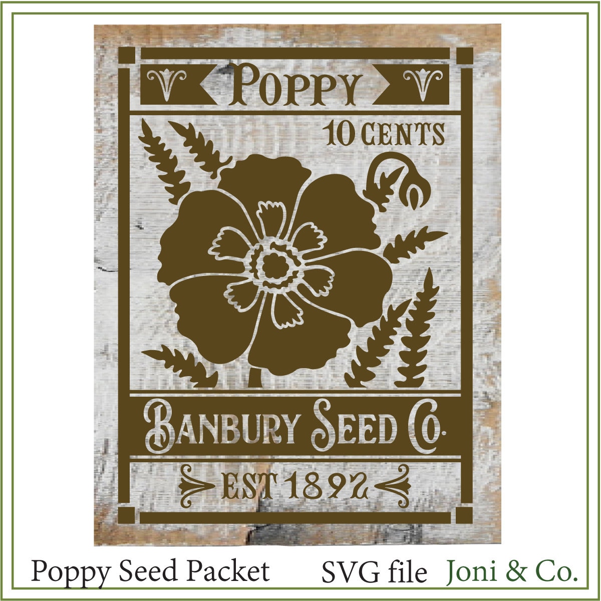 Garden SVG Poppy seed packet svg pansies garden printable | Etsy