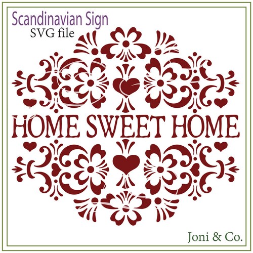 Scandinavian Flower Frame SVG Rosemaling Swedish Folk Art - Etsy