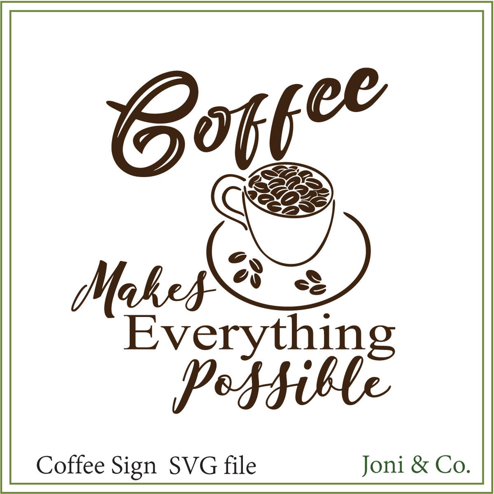 Coffee SVG Coffee Sign Svg Iron on Transfer Svg Printable - Etsy