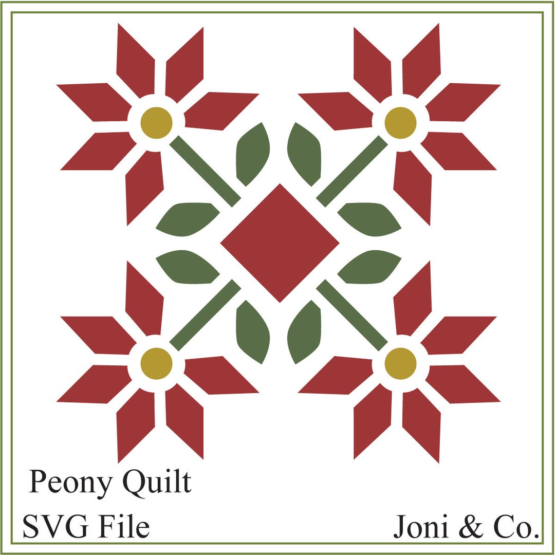 Quilt SVG, Peony Quilt Pattern Svg, Quilting Svg, Barn Quilt, - Etsy