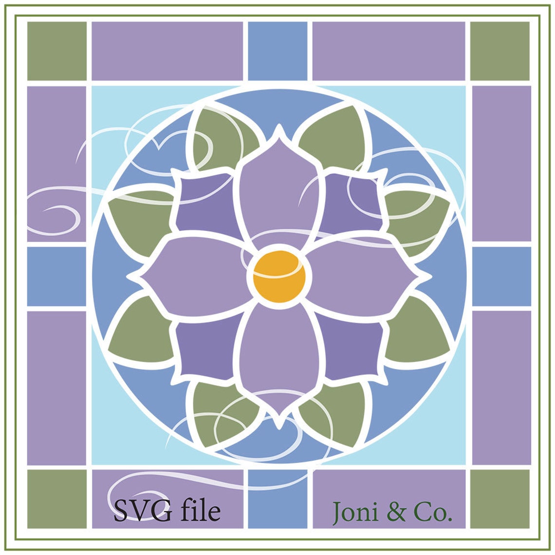 Flower Glass Block SVG Stained Glass Glass Block Design SVG - Etsy