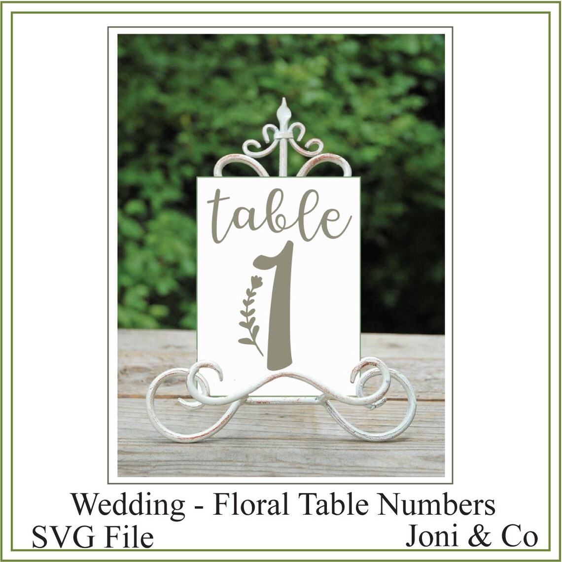 Wedding svg Table Numbers SVG file Floral wedding svg | Etsy