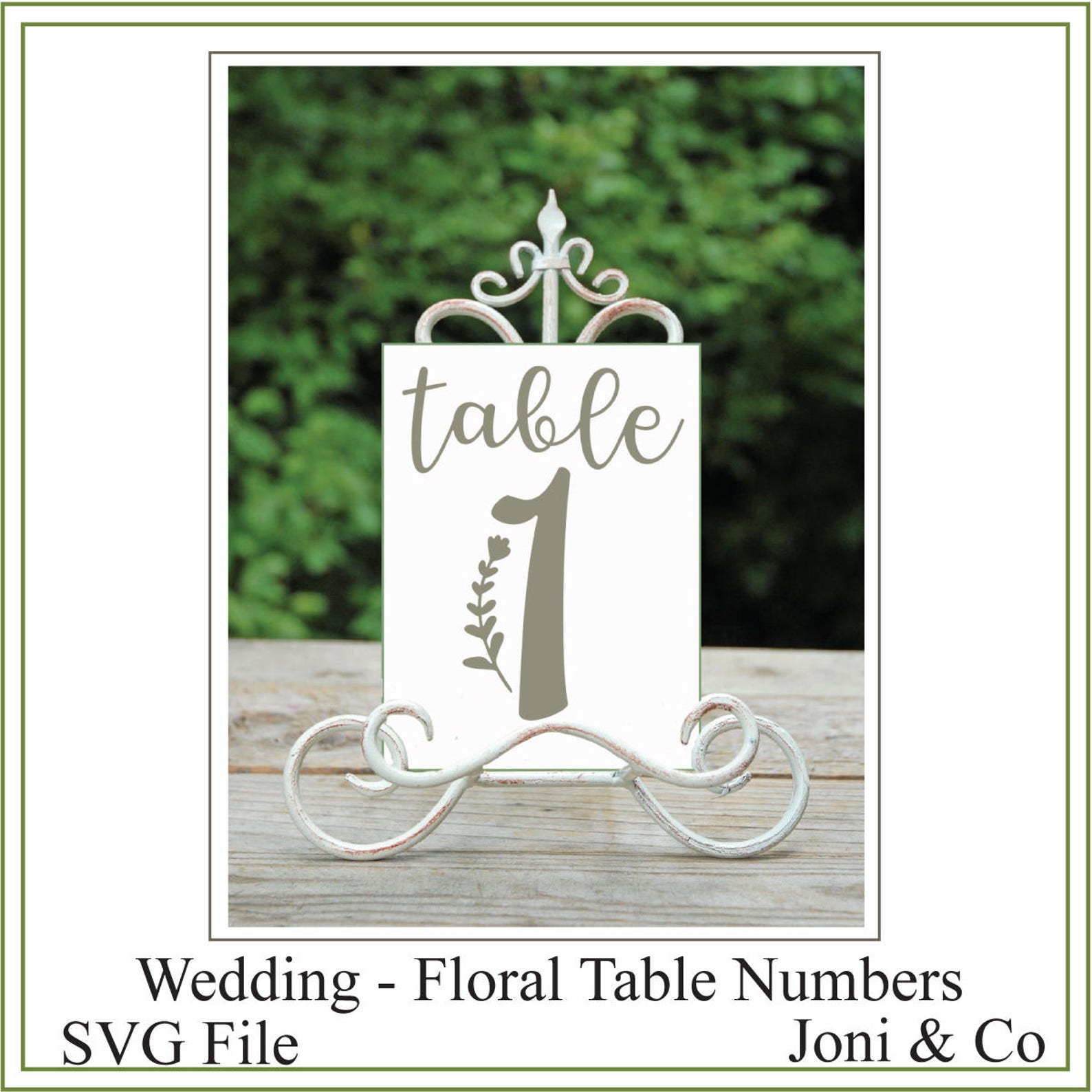Wedding svg Table Numbers SVG file Floral wedding svg | Etsy