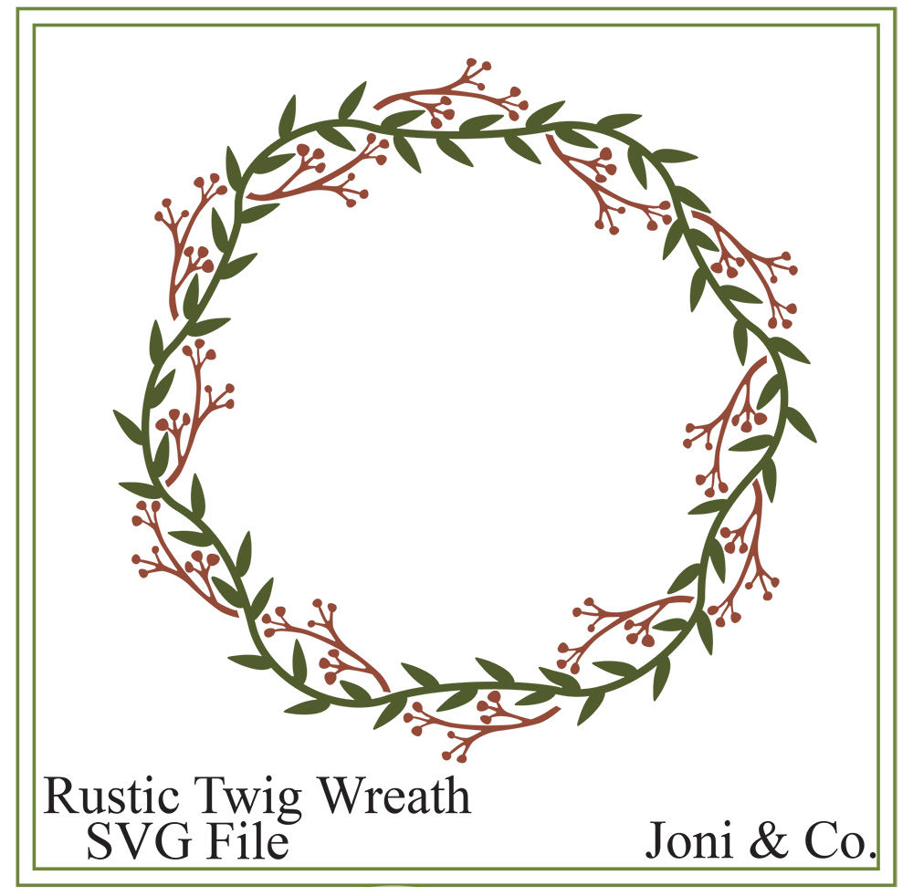 Rustic Twig Wreath SVG. Rustic Wedding SVG File, Rustic Illustration ...