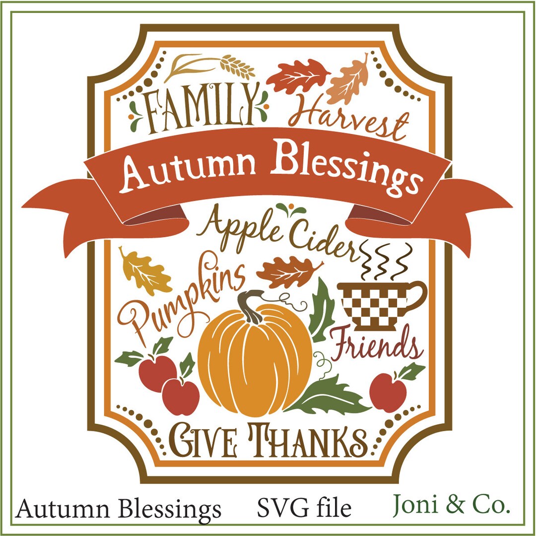 Autumn Blessings, SVG, Thanksgiving, Farmhouse, Farm Sign Svg, Rustic ...