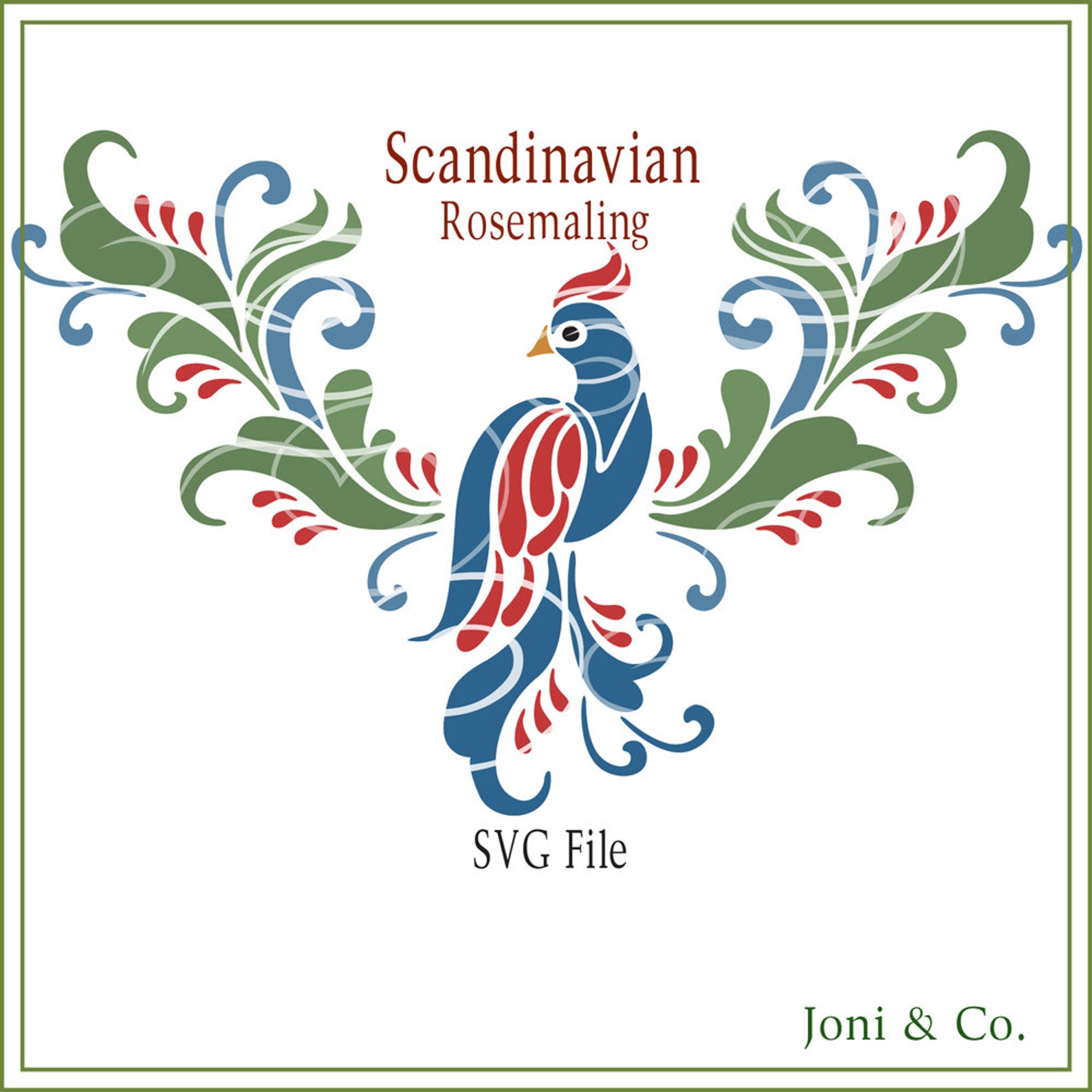 Scandinavian SVG File Rosemaling Swedish Folk Art Svg Vinyl - Etsy