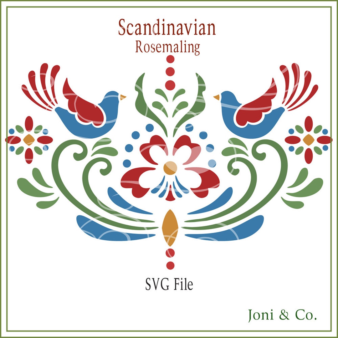 Scandinavian SVG File, Rosemaling, Swedish Folk Art Svg, Vinyl Cutting ...