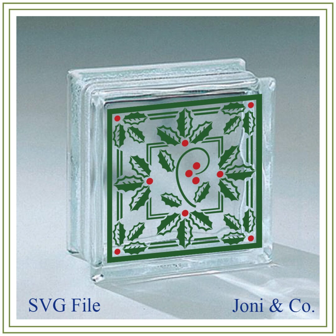 Christmas SVG File, Christmas Glass Block Design, Glass Blocks, Vinyl ...