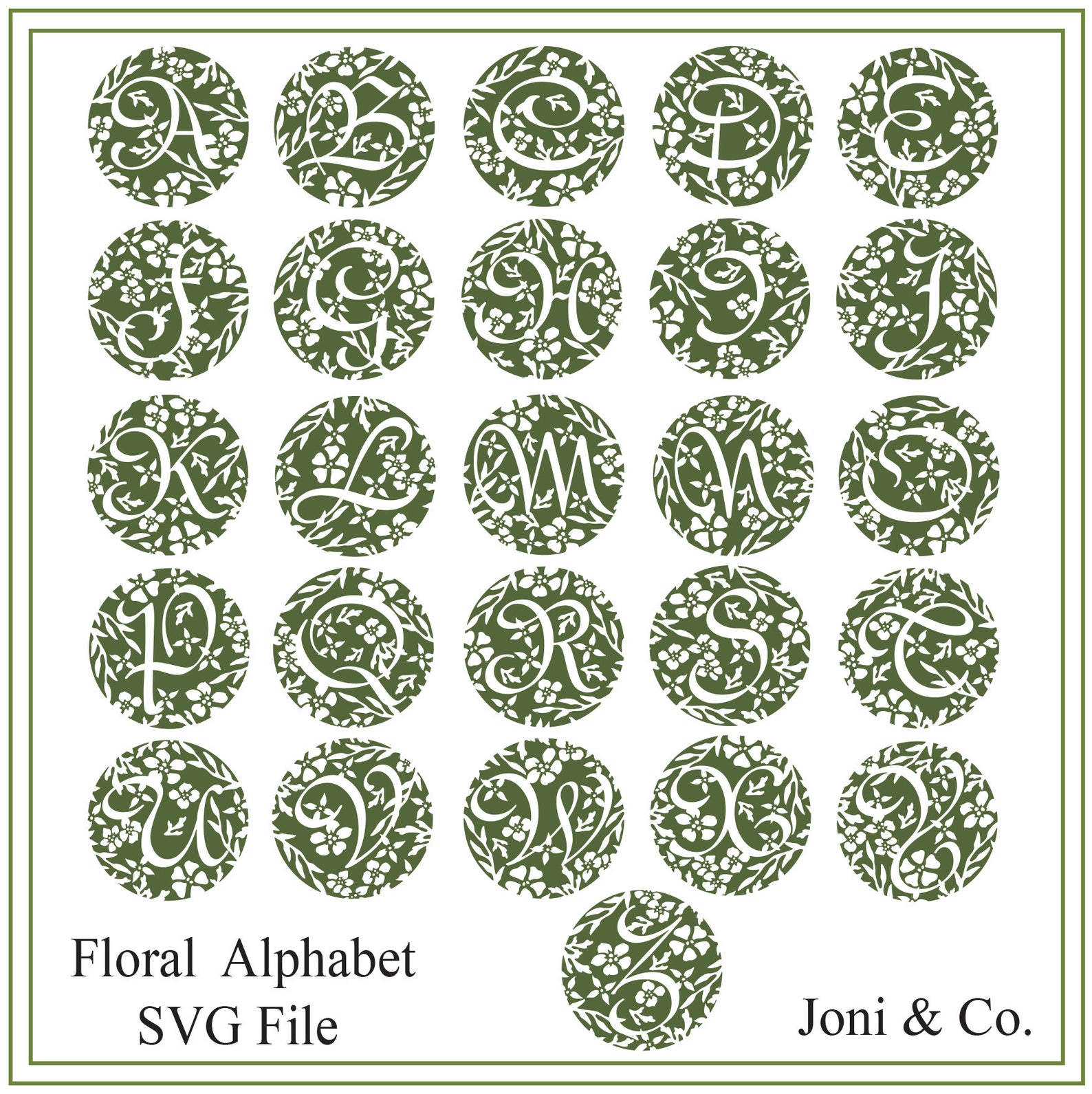 Monogram Alphabet Svg Flower Alphabet SVG Wedding SVG - Etsy Australia