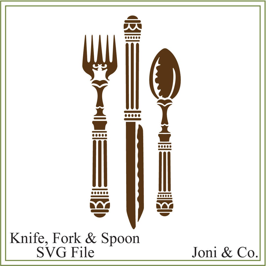 Knife, Fork, Spoon Svg, Kitchen SVG, Utencils Svg, Silverware Svg ...