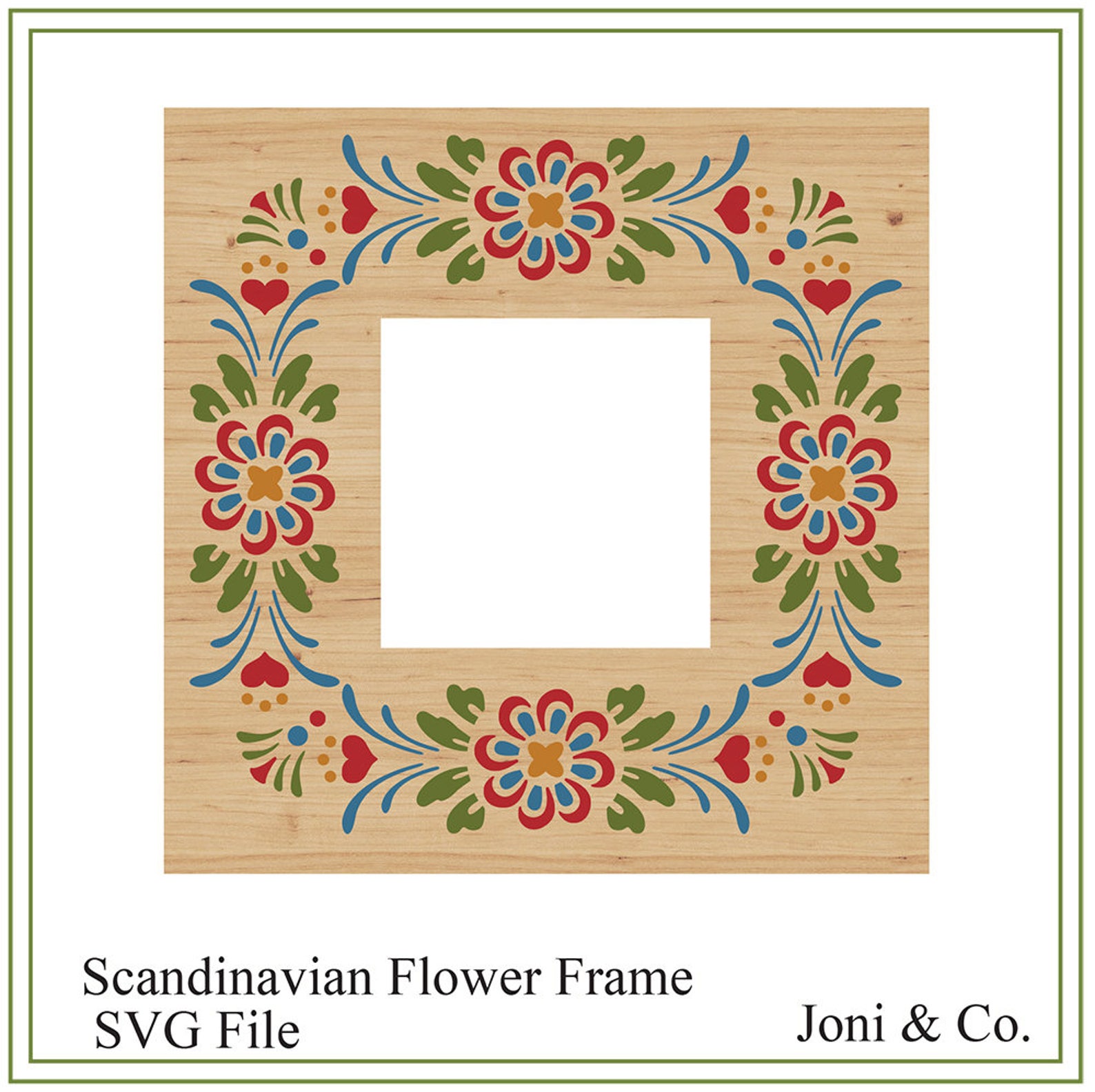 Scandinavian Flower Frame SVG, Rosemaling, Swedish Folk Art Svg ...