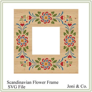 Scandinavian Flower Frame SVG, Rosemaling, Swedish Folk Art Svg ...