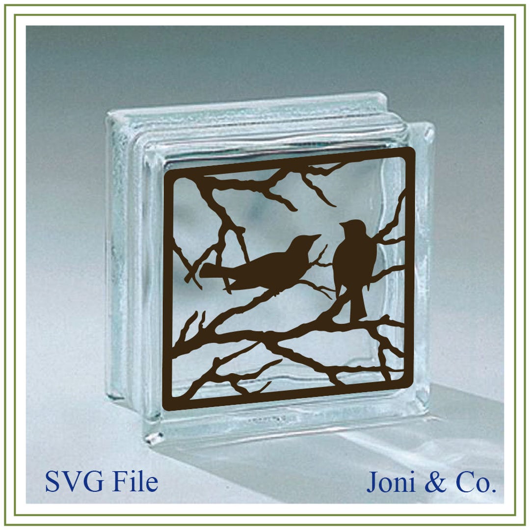 Birds Glass Block SVG. Glass Blocks, Vinyl Cutting, Cards, Iron on ...