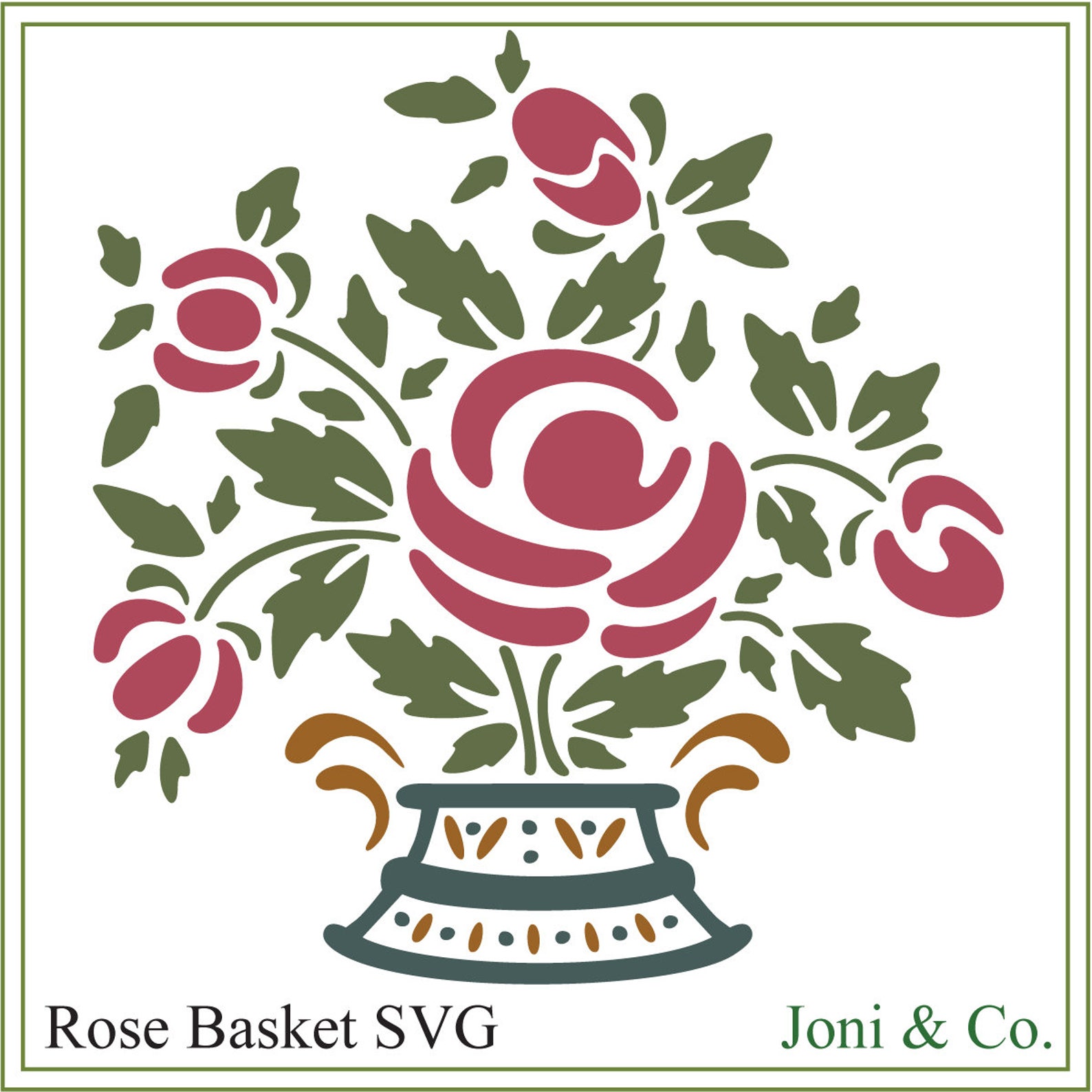 Rose Basket Svg Roses Rose Svg Printable Cutting Svg | Etsy