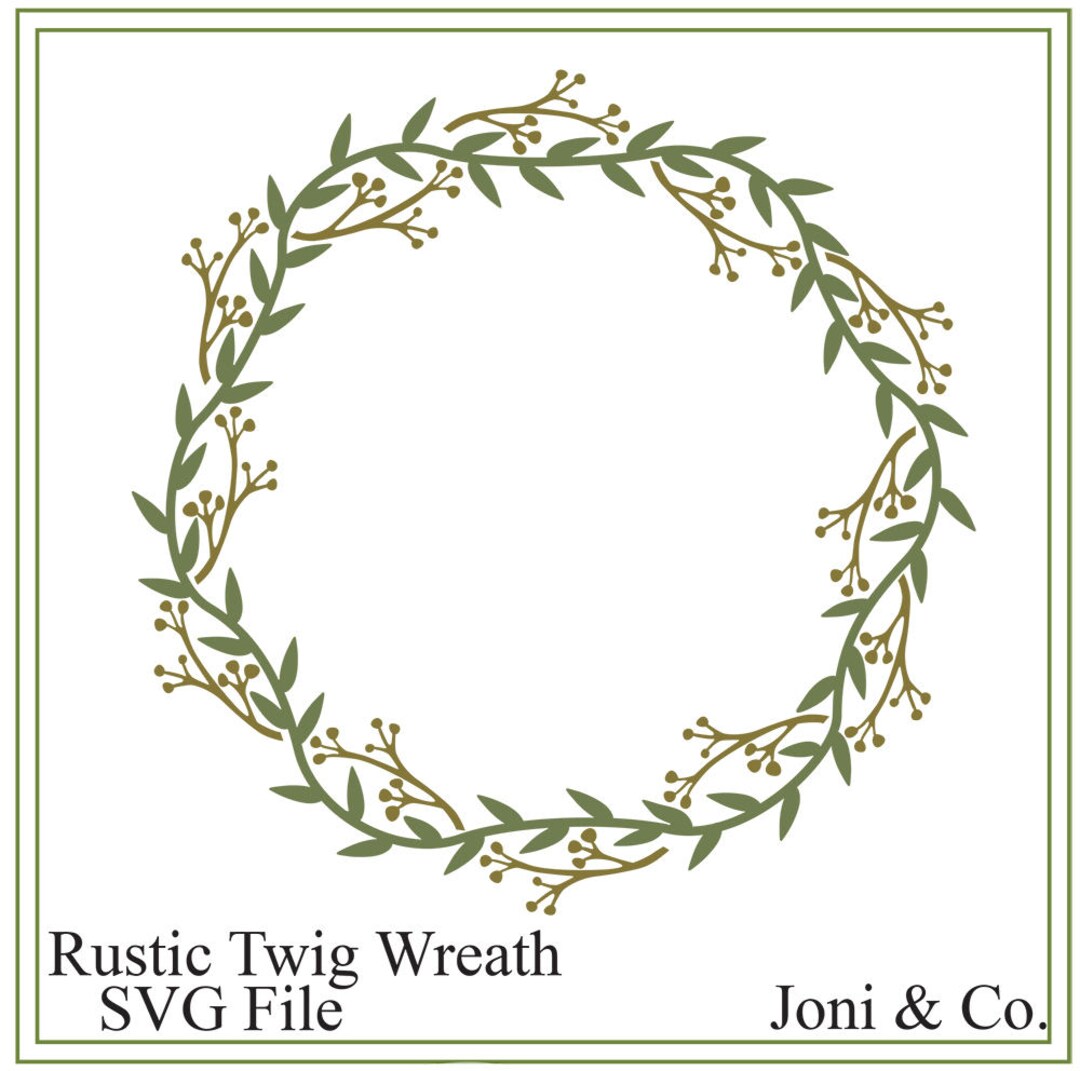 Rustic Twig Wreath SVG. Rustic Wedding SVG File, Rustic Illustration ...