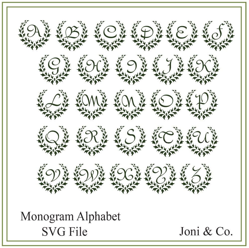 Monogram Alphabet Svg Wedding SVG Monogram Alphabet Vinyl - Etsy