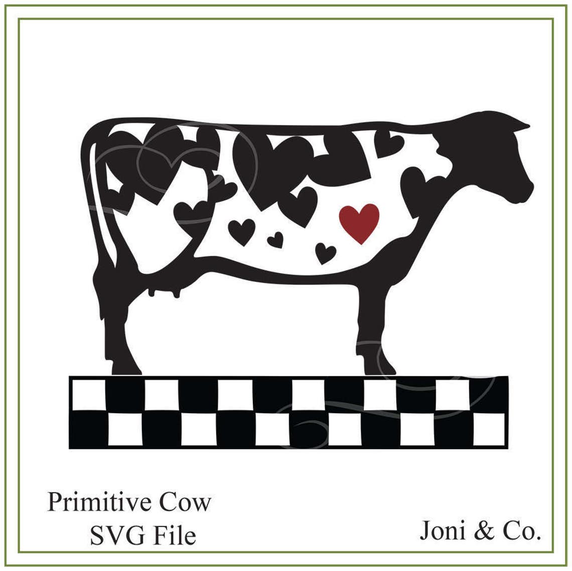 Primitive Cow SVG File Download Primitive SVG Glass Block - Etsy