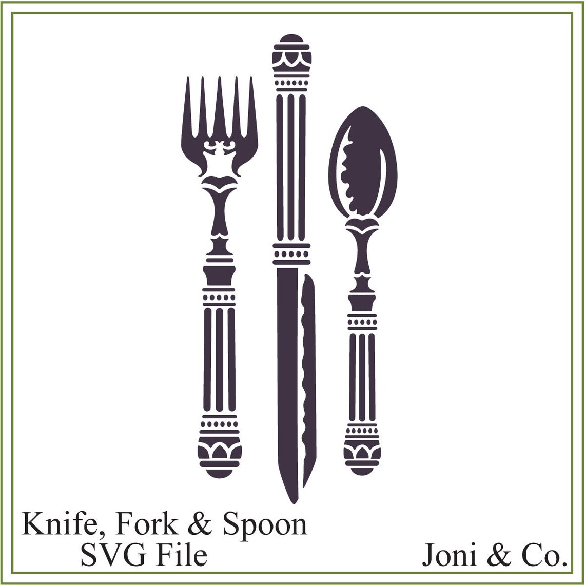 Knife Fork Spoon Svg Kitchen SVG Utencils Svg Silverware - Etsy