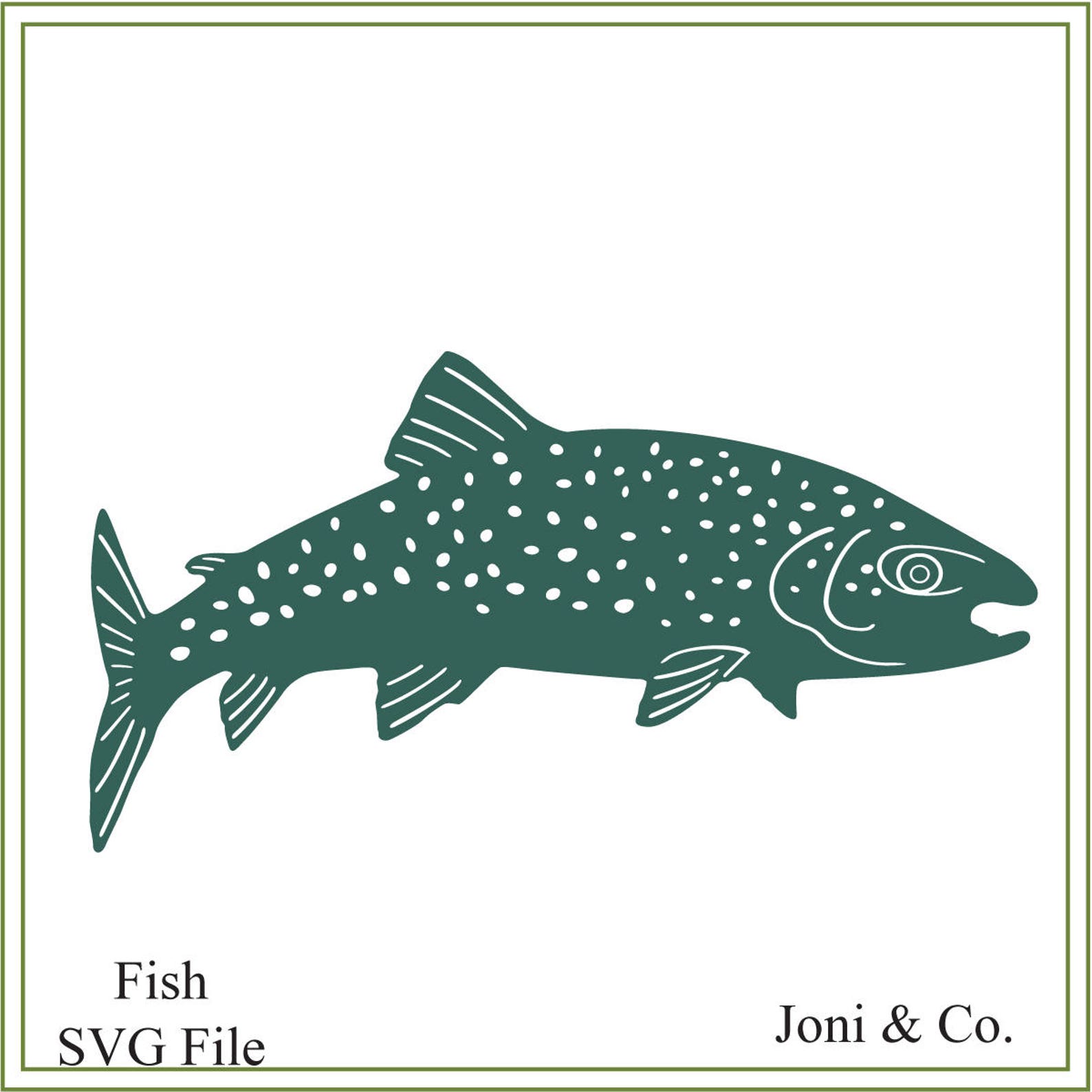 Fish Svg Wildlife Svg Trout Svg Printable Vinyl Greeting - Etsy