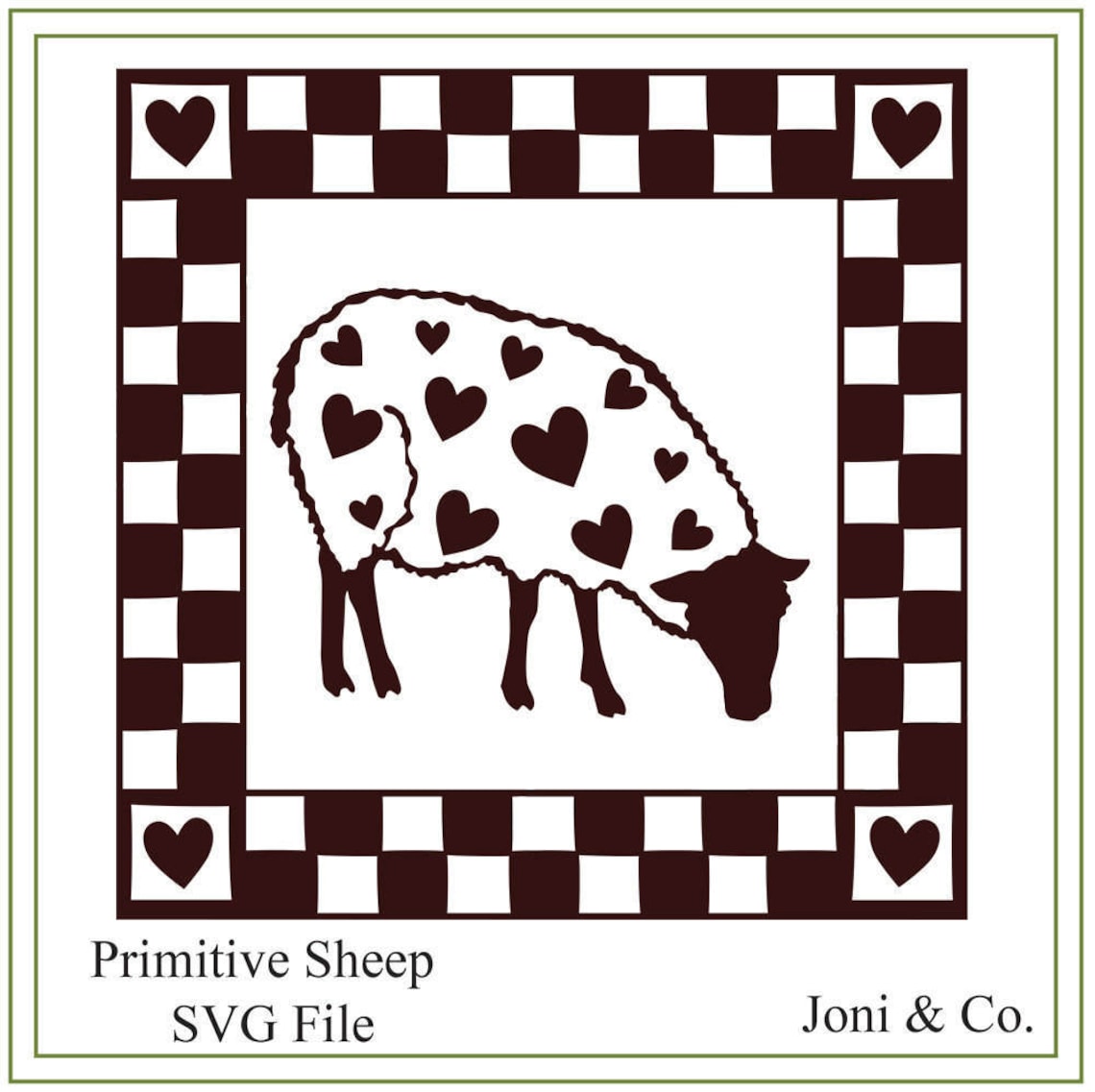 Primitive Sheep SVG File Download Primitive SVG Glass Block - Etsy