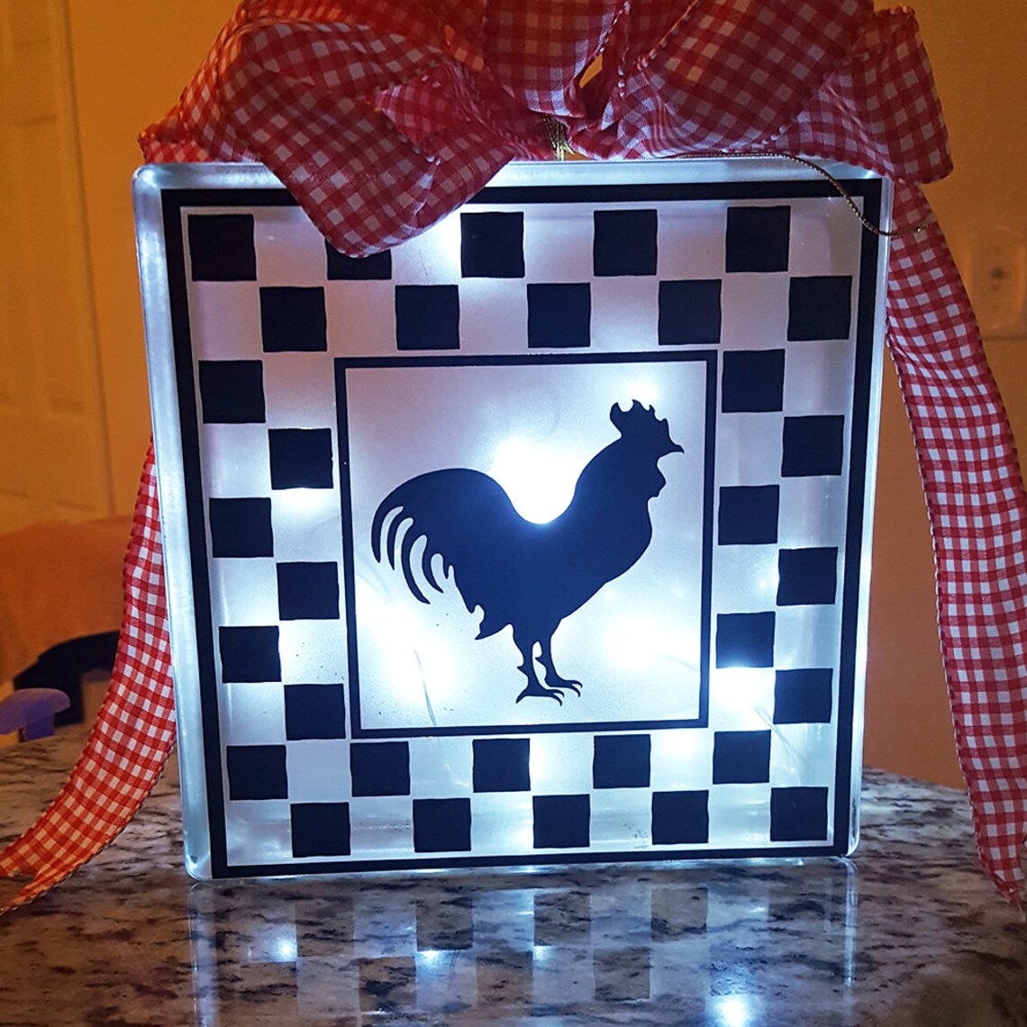 Country Rooster SVG File Glass Block Design Vinyl Cutting - Etsy