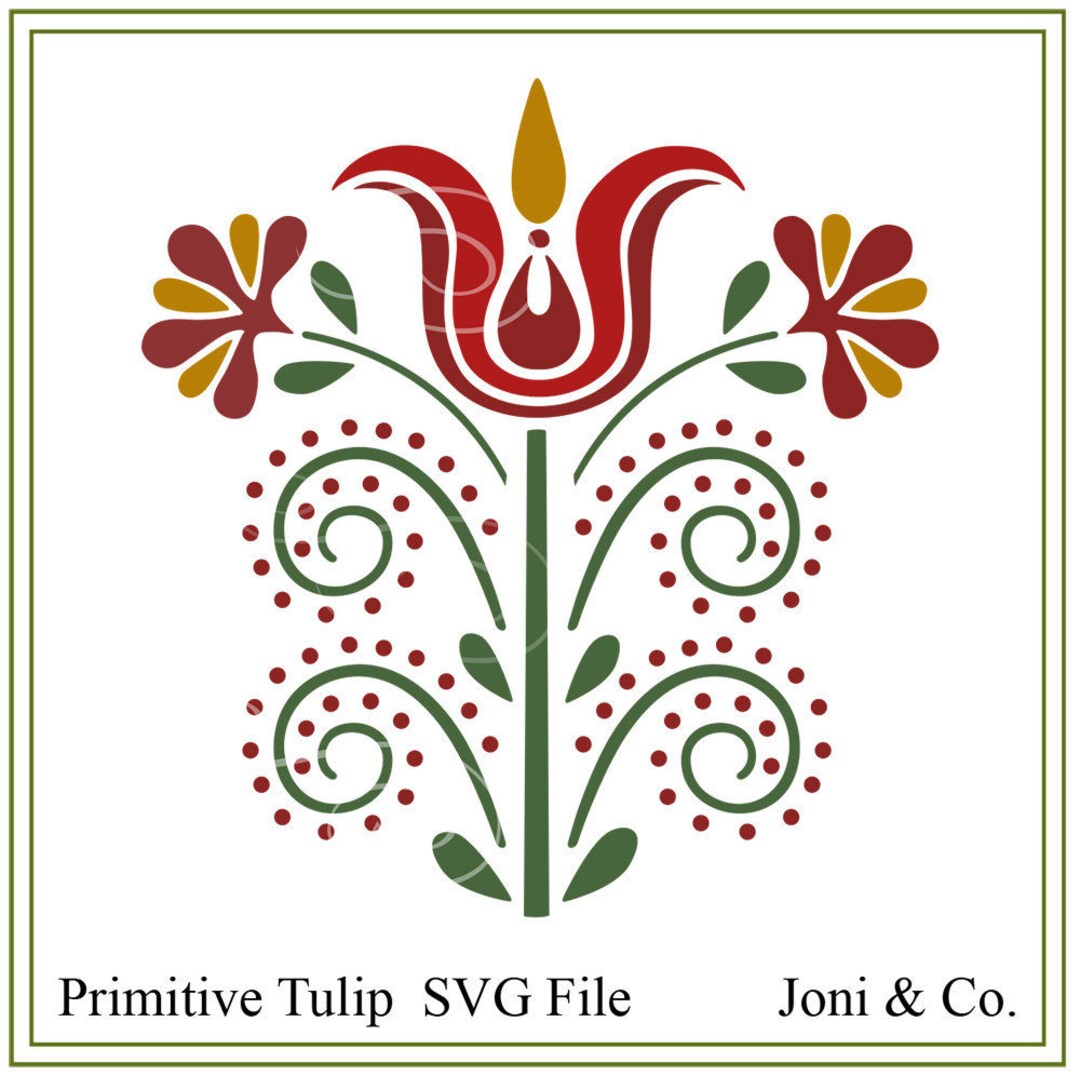 Primitive Flowers SVG, Shaker Svg, Glass Block Design, Folk Art SVG ...