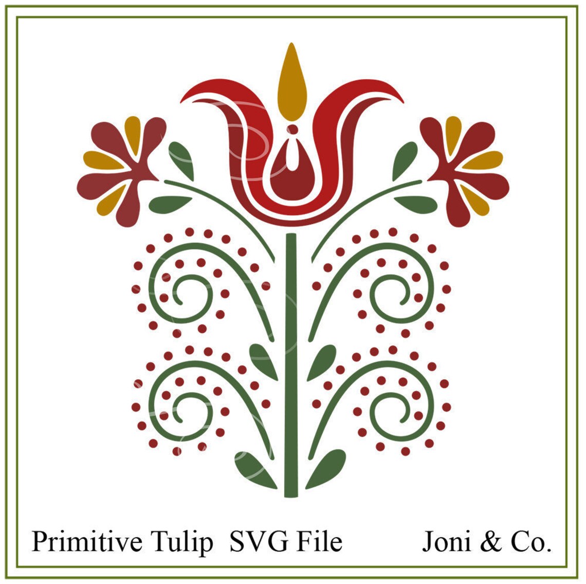 Primitive Flowers SVG, Shaker Svg, Glass Block Design, Folk Art SVG ...