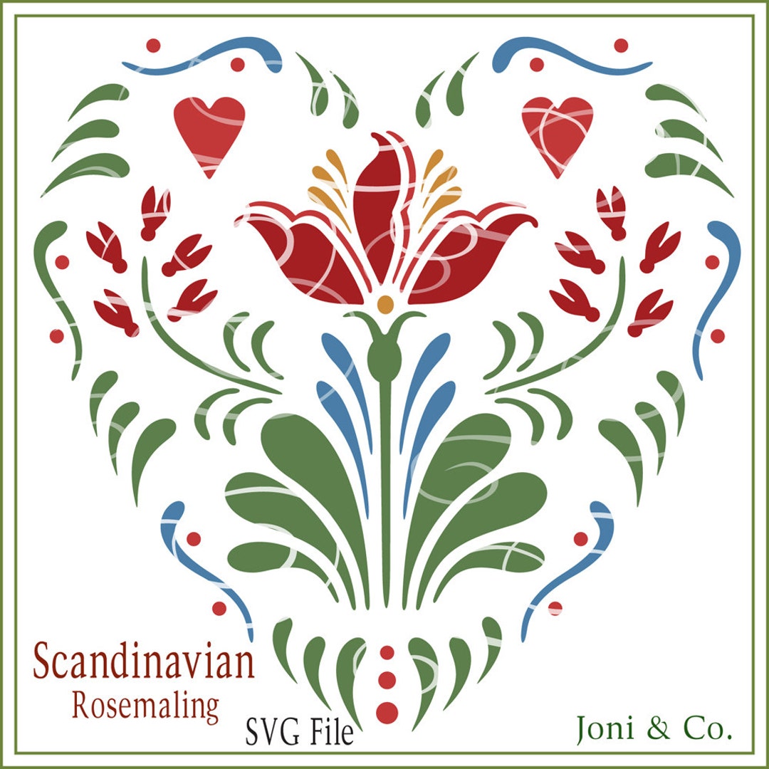Scandinavian SVG File, Rosemaling, Swedish Folk Art Svg, Vinyl Cutting ...