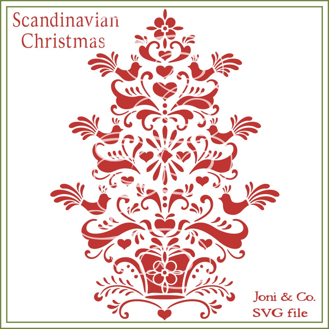 Scandinavian Christmas Tree SVG File, Swedish Christmas Tree. Glass ...