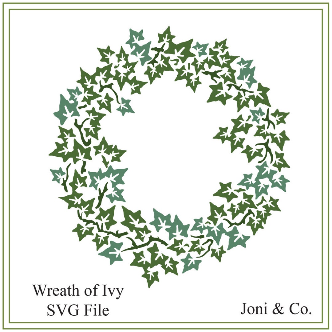 Ivy Wreath Svg File, Wreath Svg, Ivy Svg File Download, Glass Block ...