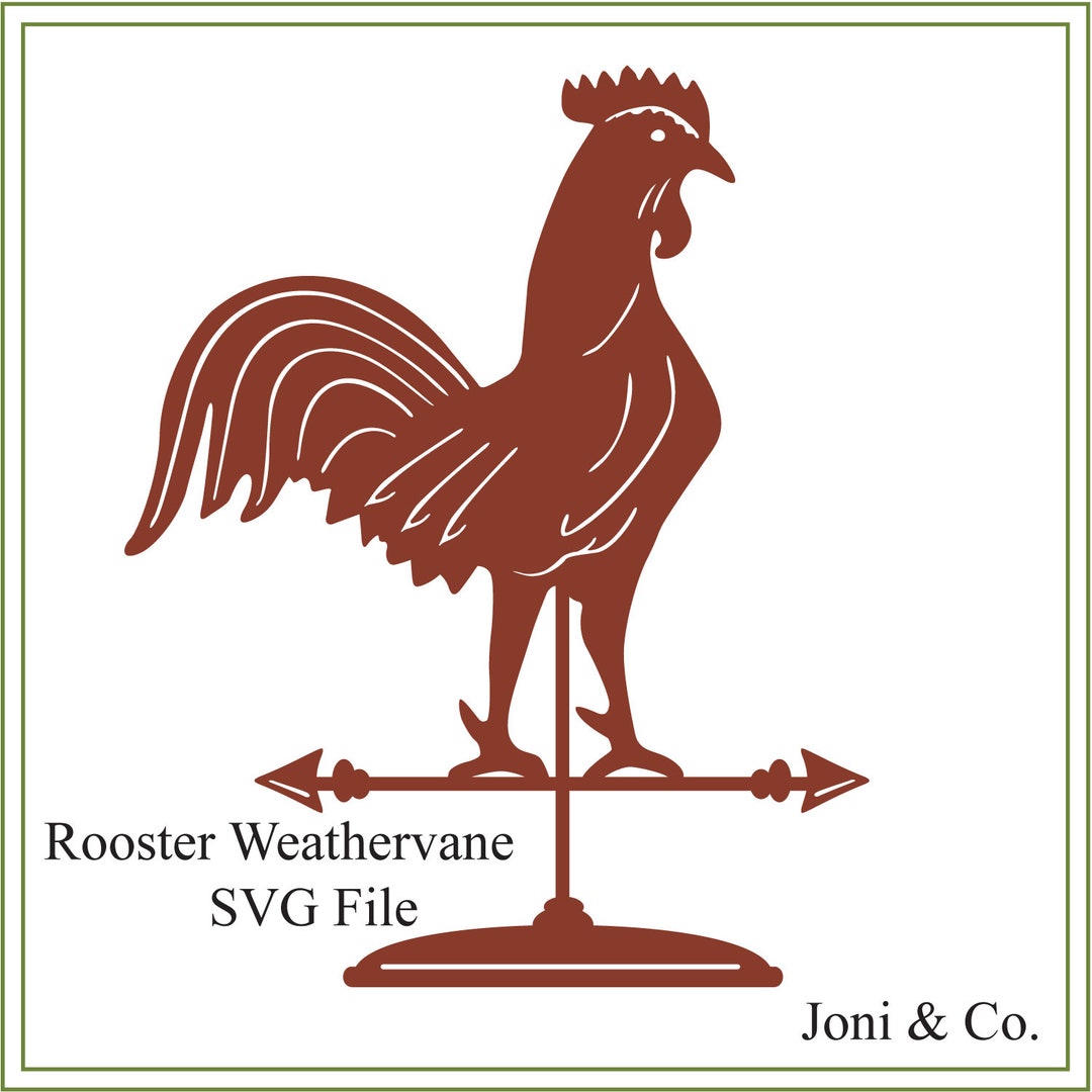 Rooster Weathervane Svg, Primitive, Sign Svg, Printable, Glass Block ...