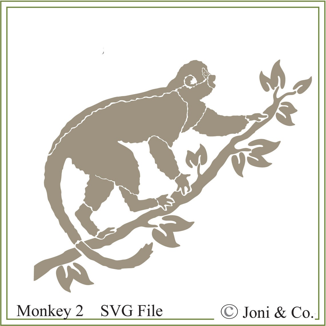 Monkey SVG Monkeys SVG Baby Animals Greeting Cards | Etsy