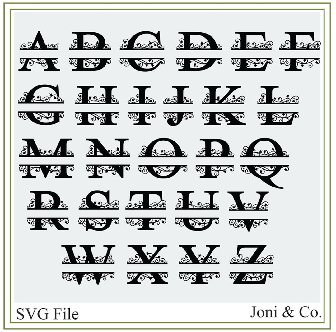 Split Alphabet Svg, Monogram Alphabet, Glass Block Alphabet, Wedding ...