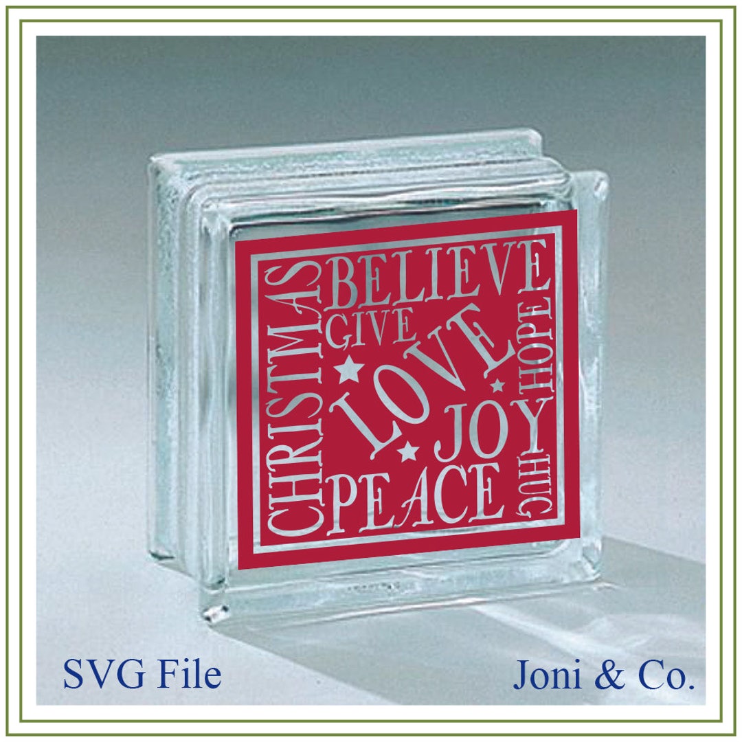 Christmas SVG File, Christmas, Glass Block SVG Cut File, Glass Blocks ...