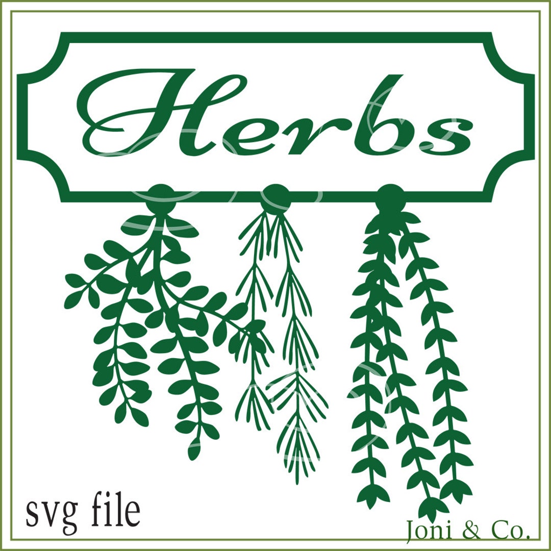 Herbs Sign SVG File, Herbs Svg, Glass Block Design, SVG File, Vinyl ...