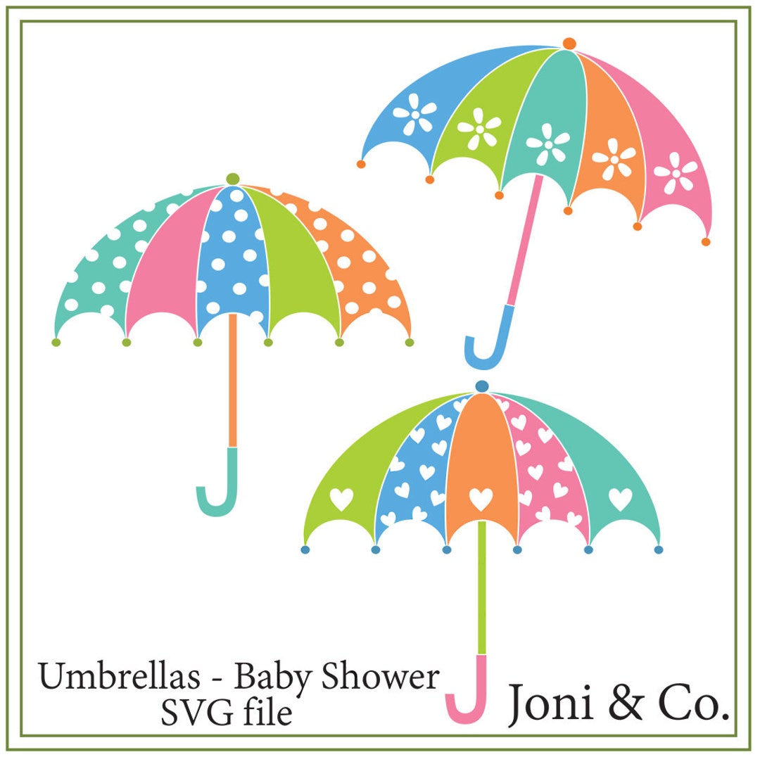 Baby Boy Shower Umbrella Clipart