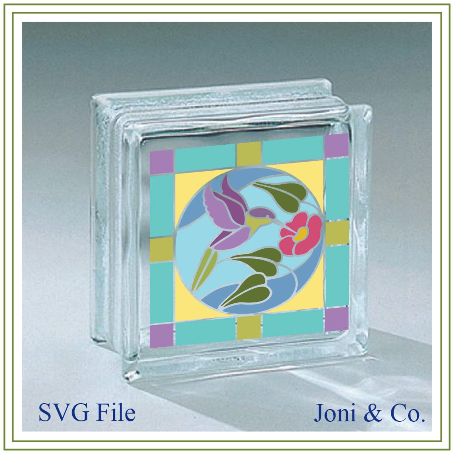 Hummingbird Glass Block SVG Stained Glass Digital Download | Etsy