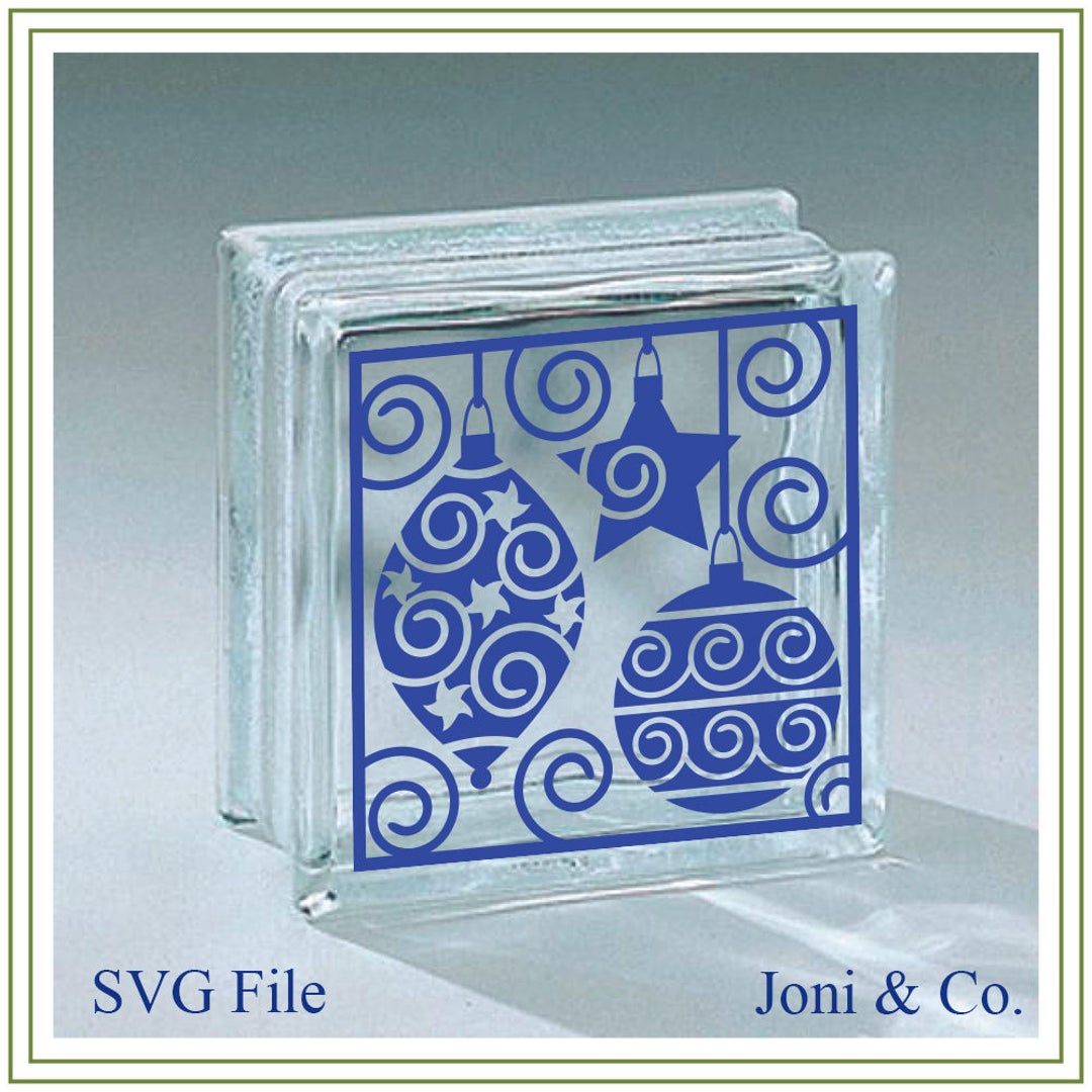 Christmas Glass Block SVG, Christmas Ornaments Svg. Glass Block SVG Cut ...