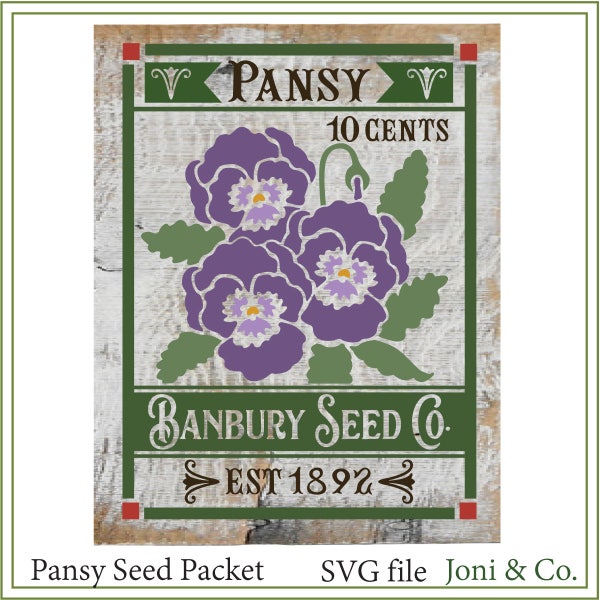 Flower Seed Packet Svg - Etsy