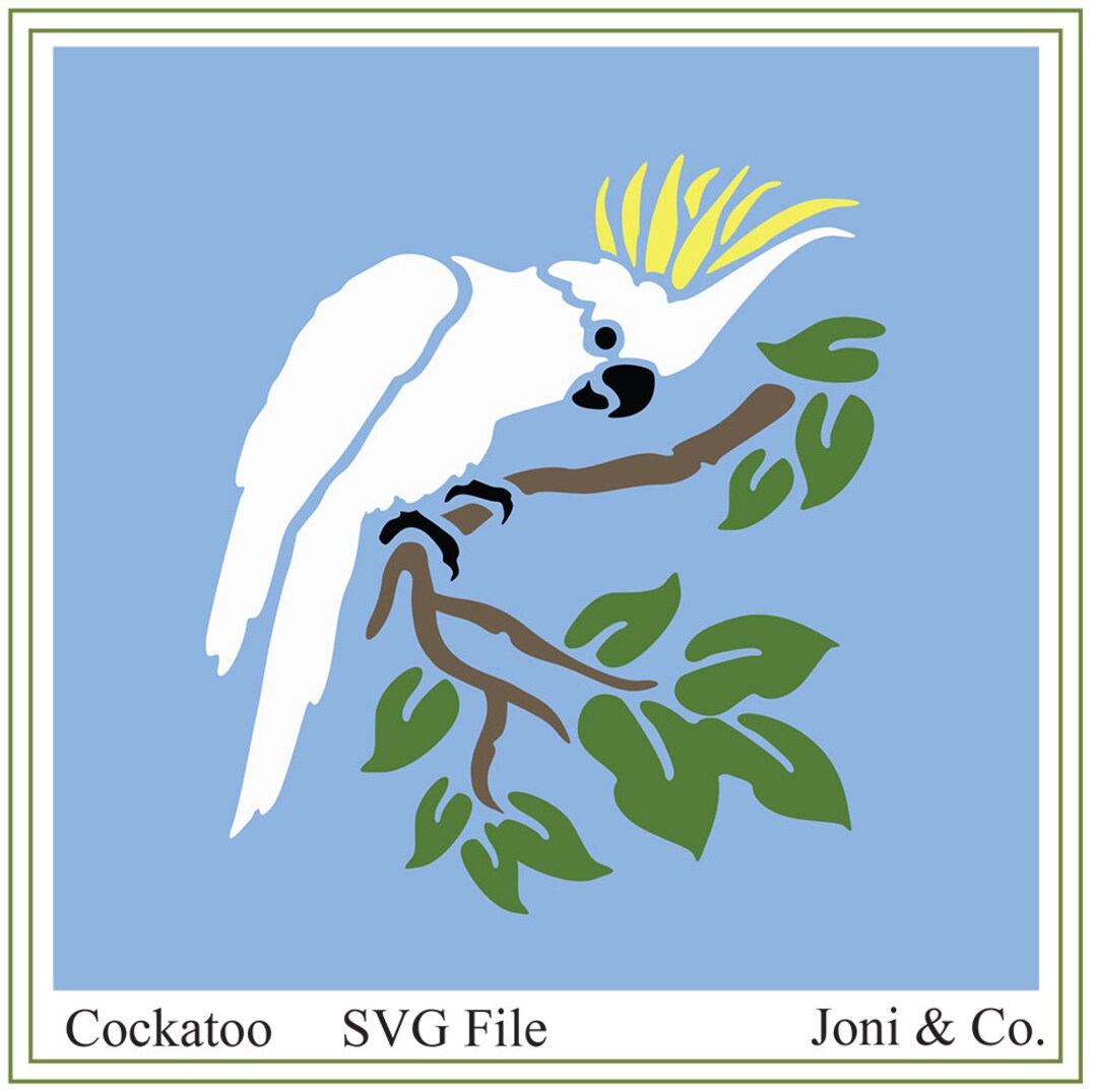 Cockatoo Svg, Tropical Bird Illustration, Tropical Animals SVG File ...