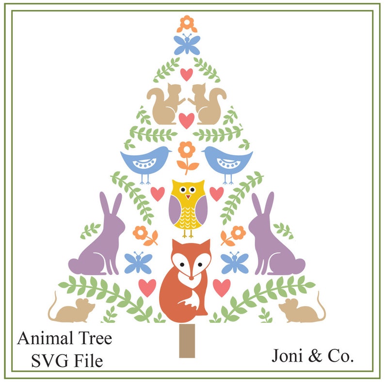 Animal Tree svg Tree svg fox rabbit squirrel bird | Etsy
