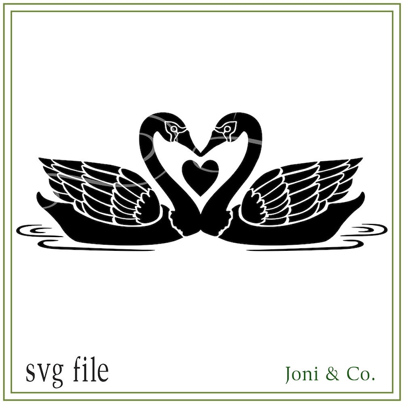 Swan SVG, Two Swans, Wedding, Cards, Glass Block Design, Vinyl Cutting ...
