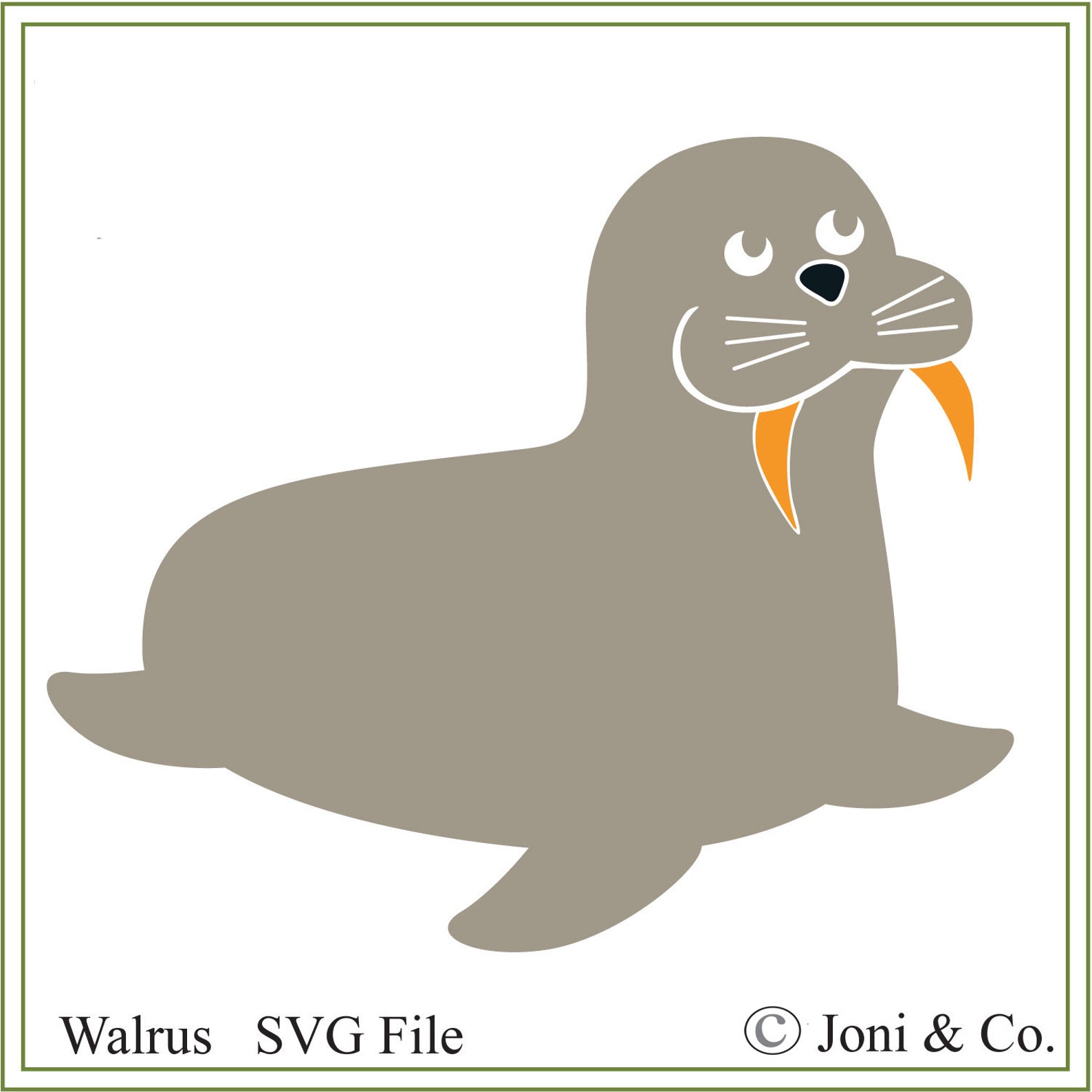 Walrus SVG Walrus Baby SVG Baby Animals Greeting Cards - Etsy