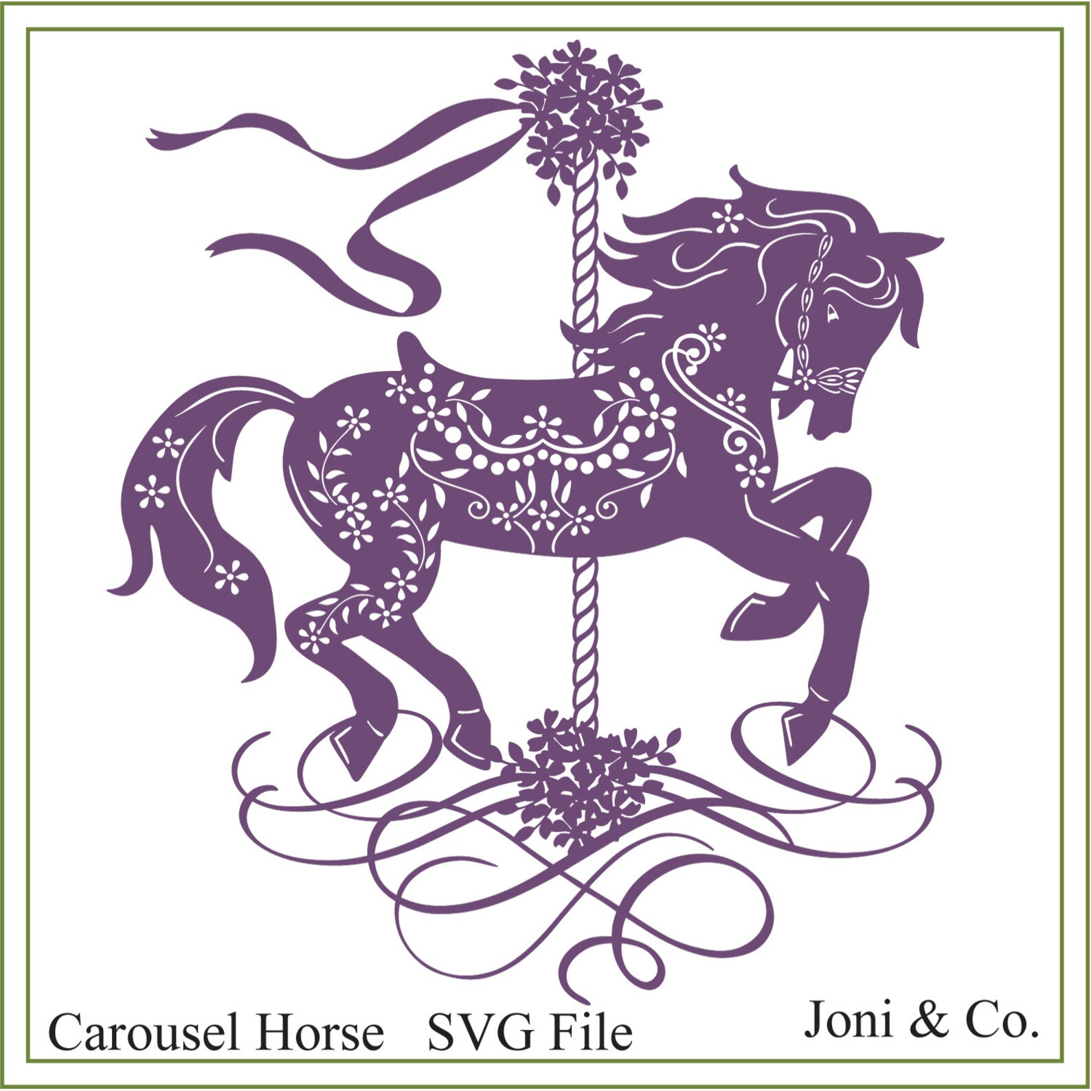 Carousel Horse Svg, Paper Cutting, SVG and PDF Files Included, Vinyl ...