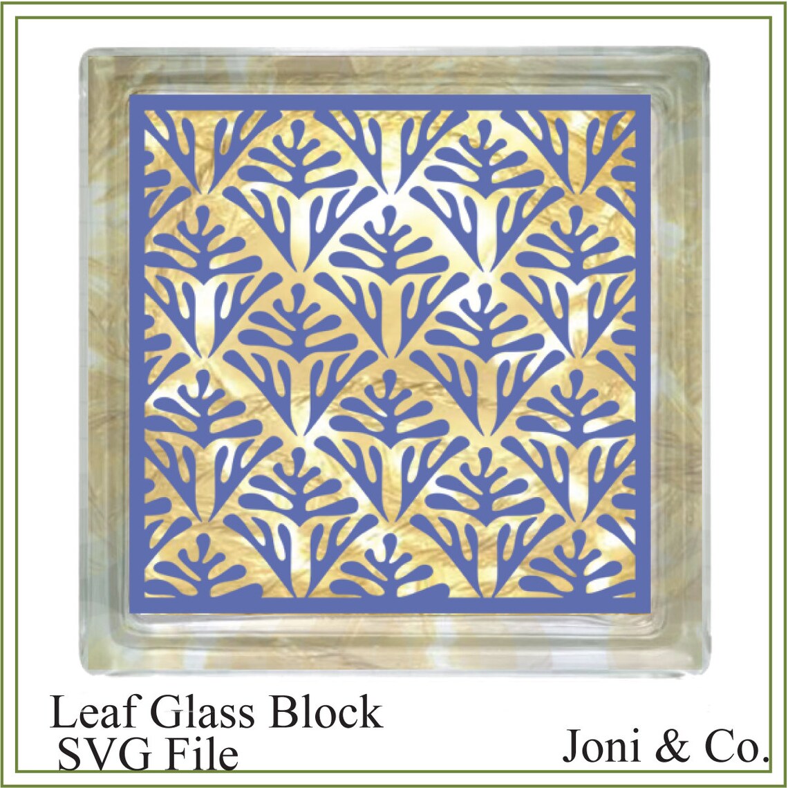 Leaf Svg Leaf Glass Block Svg Modern Tropical Leaves | Etsy