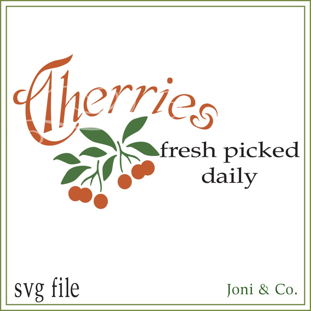 Cherry Sign SVG File, Glass Block Design, SVG File, Vinyl Cutting ...