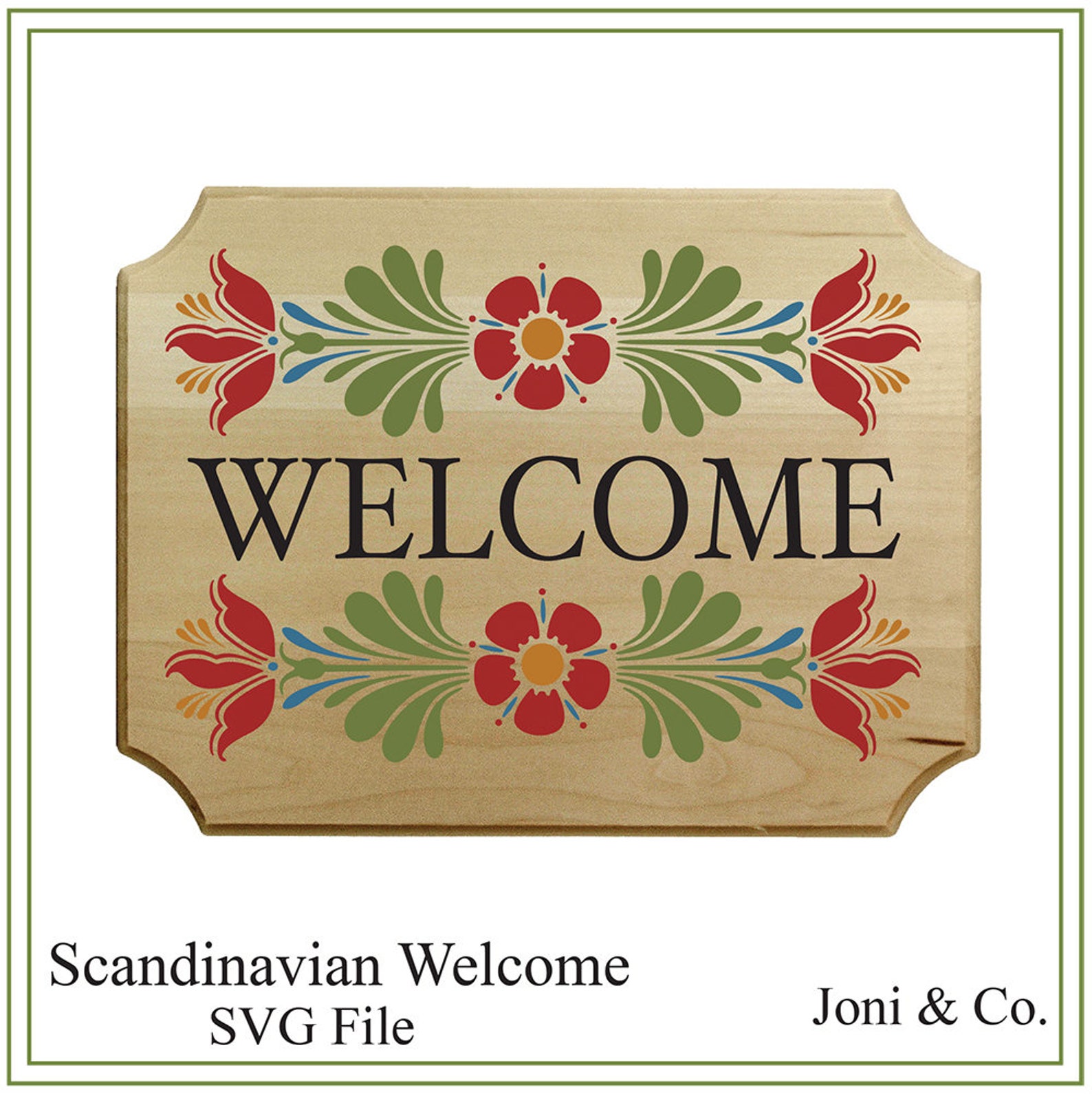 Scandinavian Welcome Svg Rosemaling Swedish Folk Art Svg - Etsy